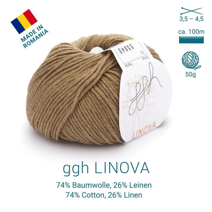 ggh Linova | Baumwolle mit Leinen | 100% Baumwolle | 100m/50g | 003 ...