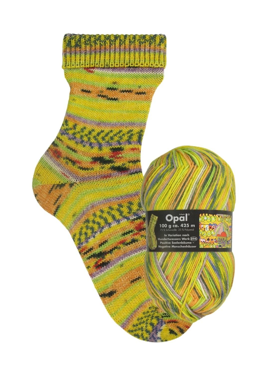 Opal Sockenwolle "Hundertwasser I" – Kunstvolle Strickwolle online kaufen – Handarbeiten
